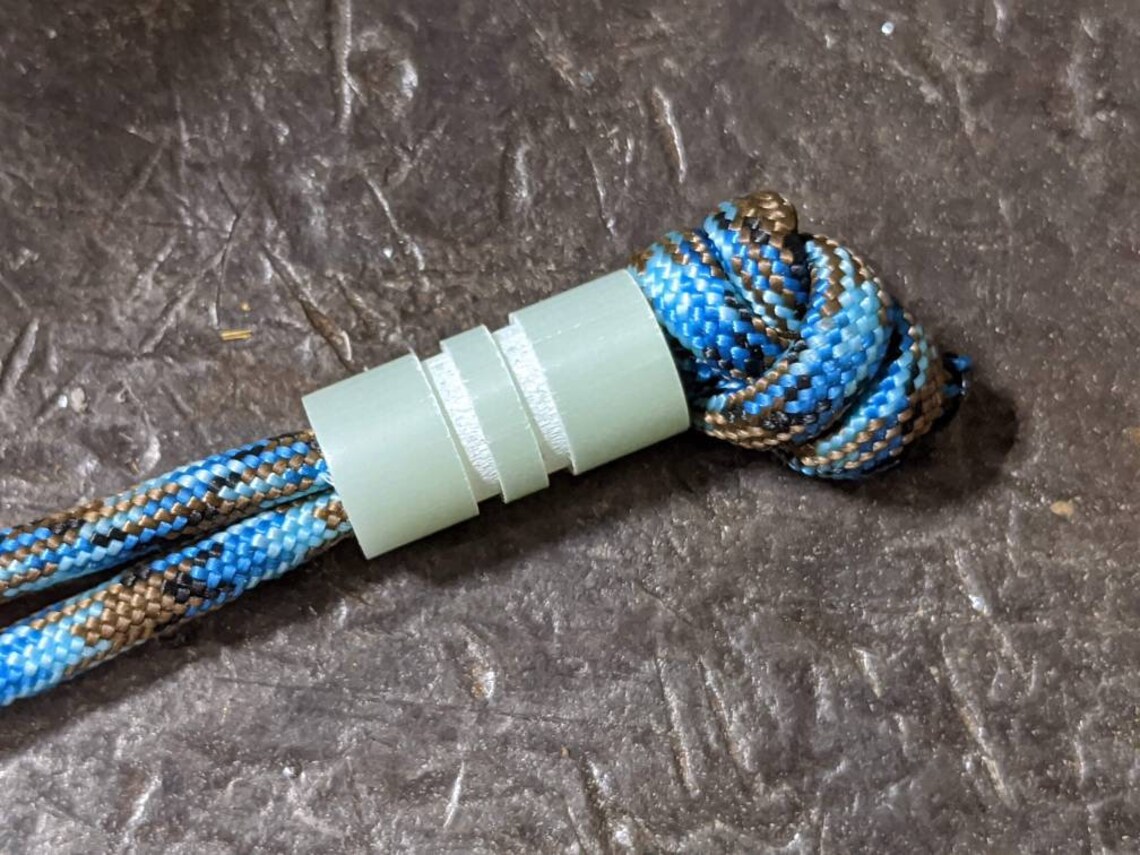 Wide Edge Medium Jade Green G10 Bead With 2 Grooves and a Free Paracord ...