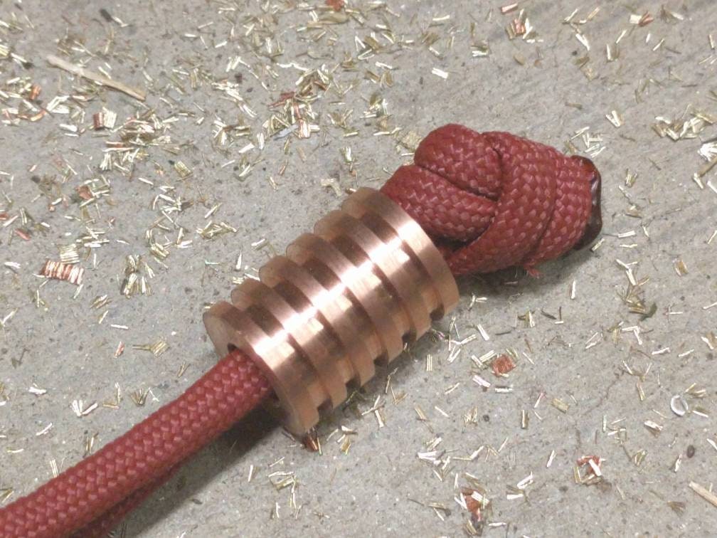 Large Copper Lanyard Bead With 5 Grooves and a Free Paracord | Etsy