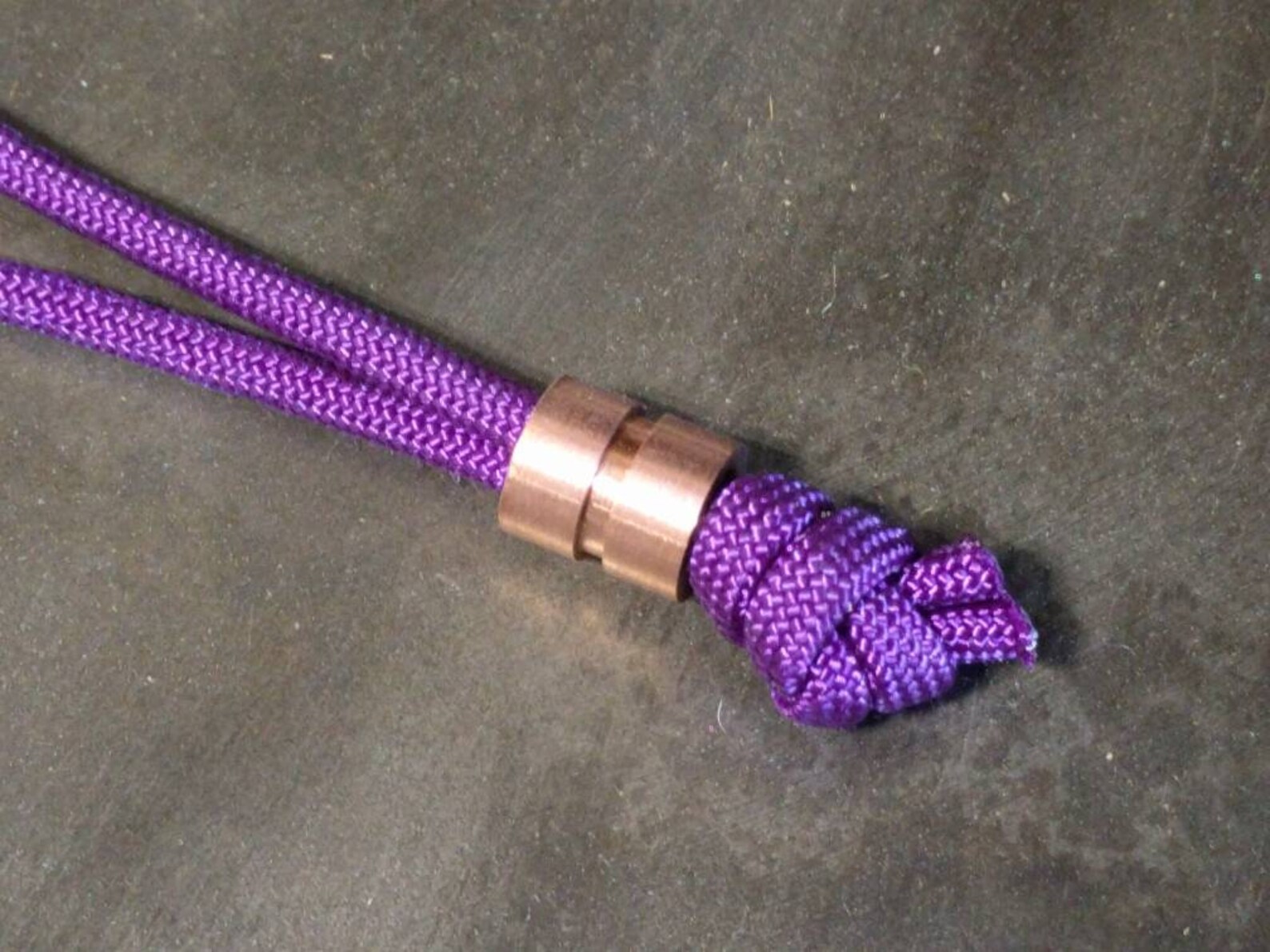 Medium Copper Lanyard Bead With One Groove and a Free Paracord | Etsy