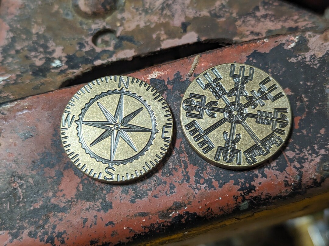 Brass Wayfinder Compass Coin - Etsy