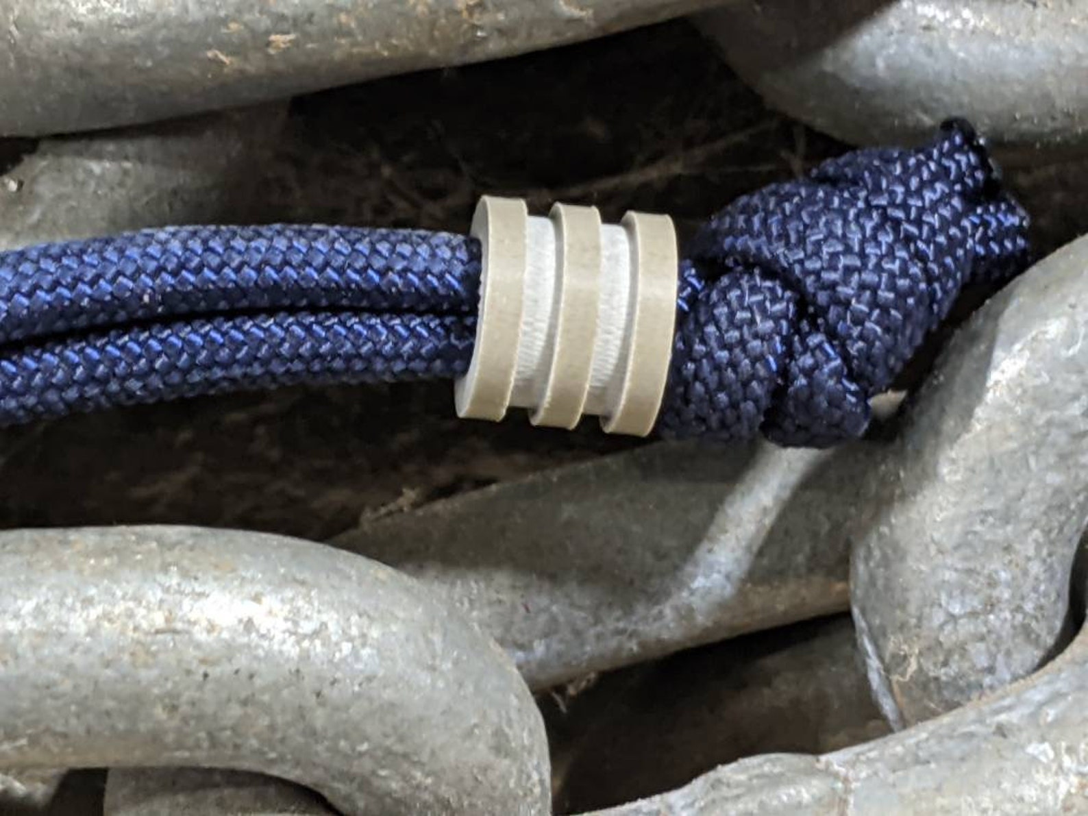 Small Desert Tan G10 Lanyard Bead With 2 Grooves and a Free Paracord ...