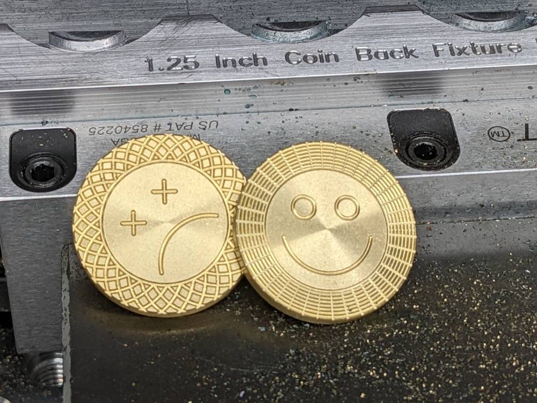 Brass Smiley Coin Stonewashed No Patina - Etsy