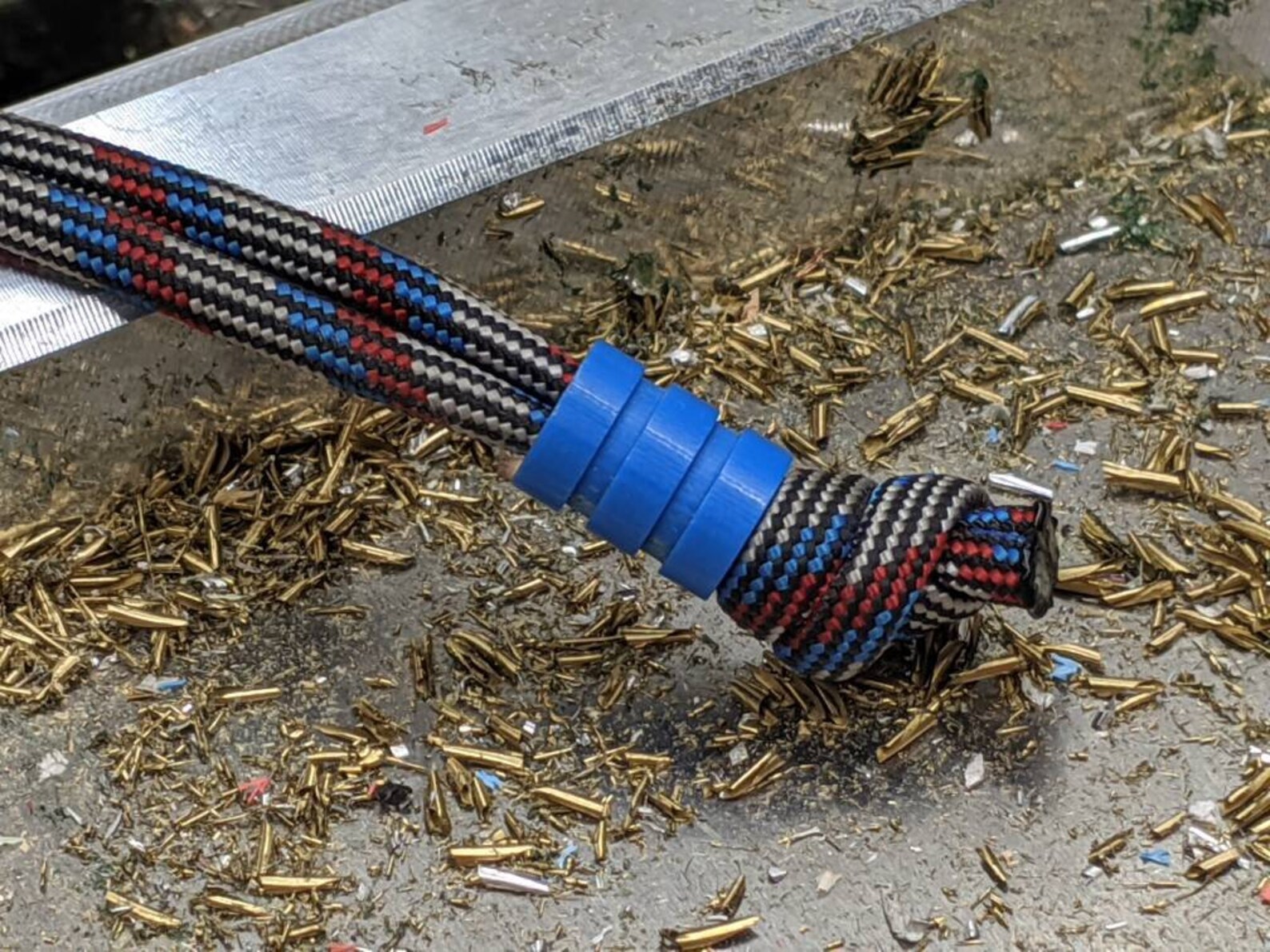 Medium Blue G10 Lanyard Bead With Two Grooves and a Free Paracord ...