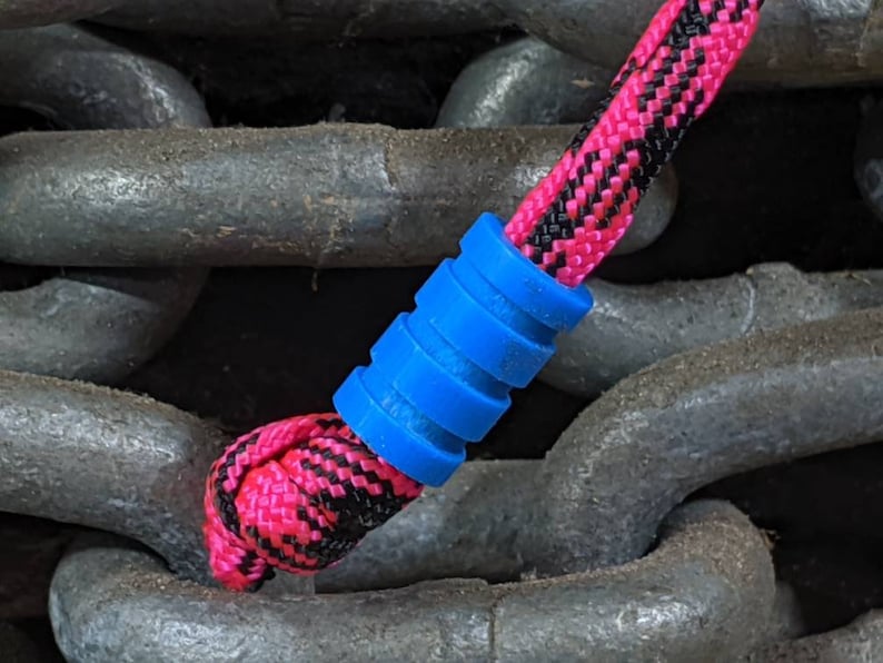 Medium Blue G10 Lanyard Bead With Three Grooves and a Free - Etsy