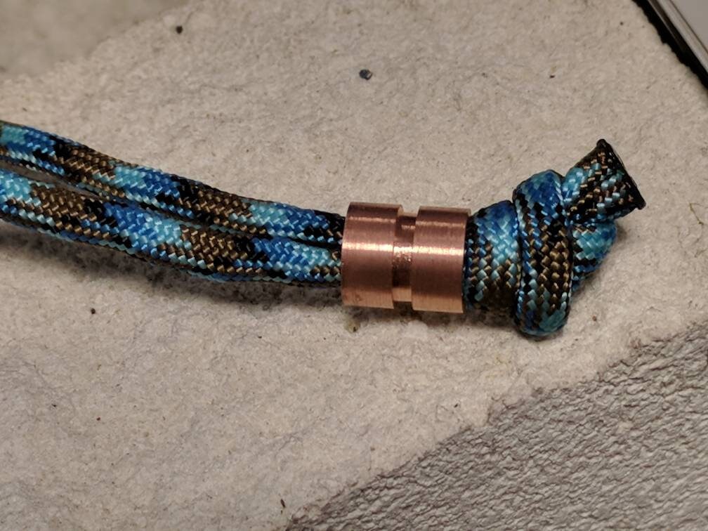 Medium Copper Lanyard Bead With One Groove and a Free Paracord | Etsy
