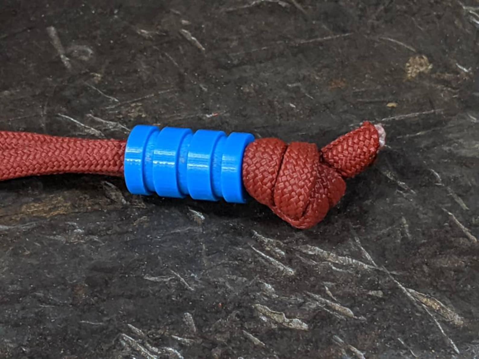 Medium Blue G10 Lanyard Bead With Three Grooves and a Free - Etsy