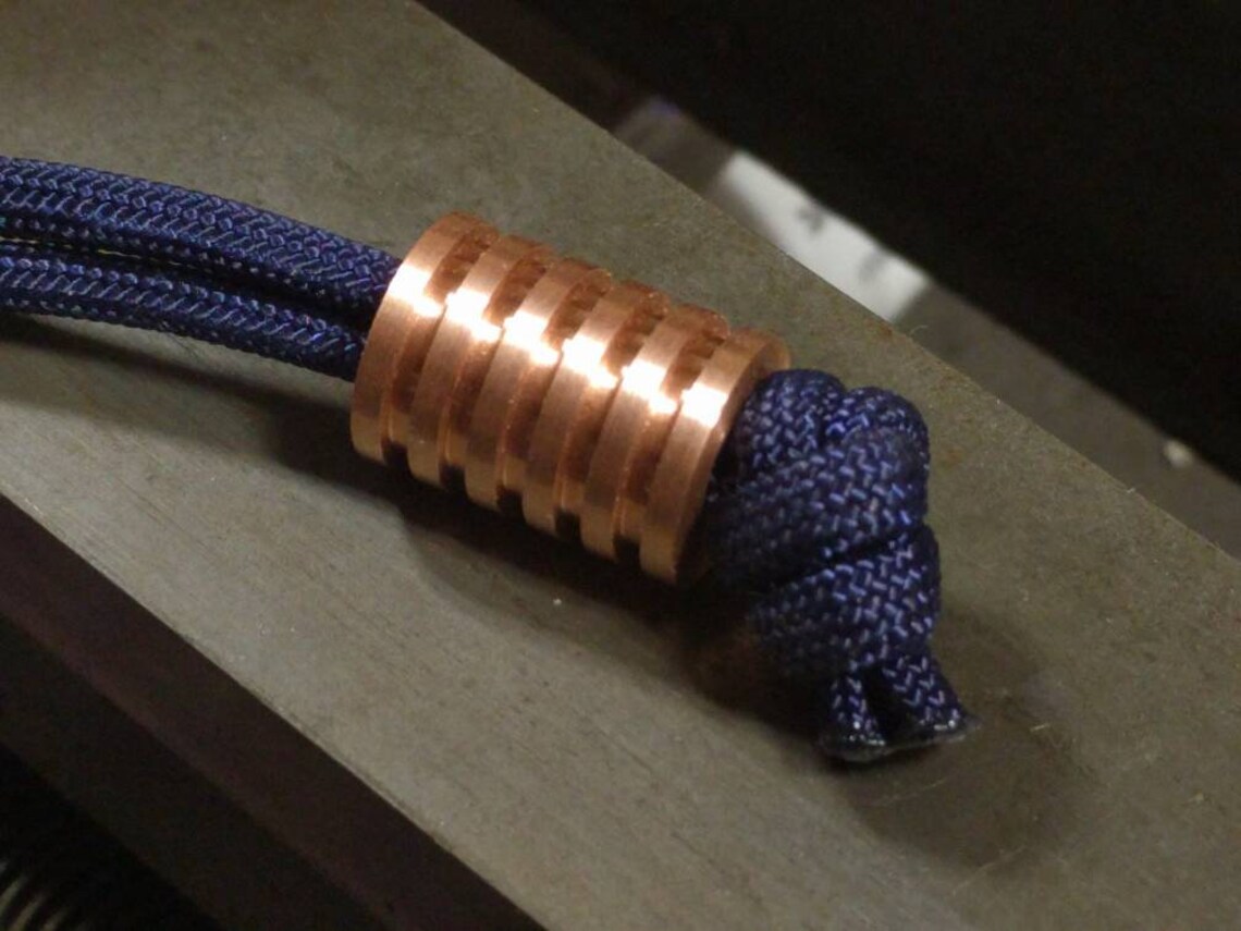 Large Copper Lanyard Bead With 5 Grooves and a Free Paracord Lanyard - Etsy