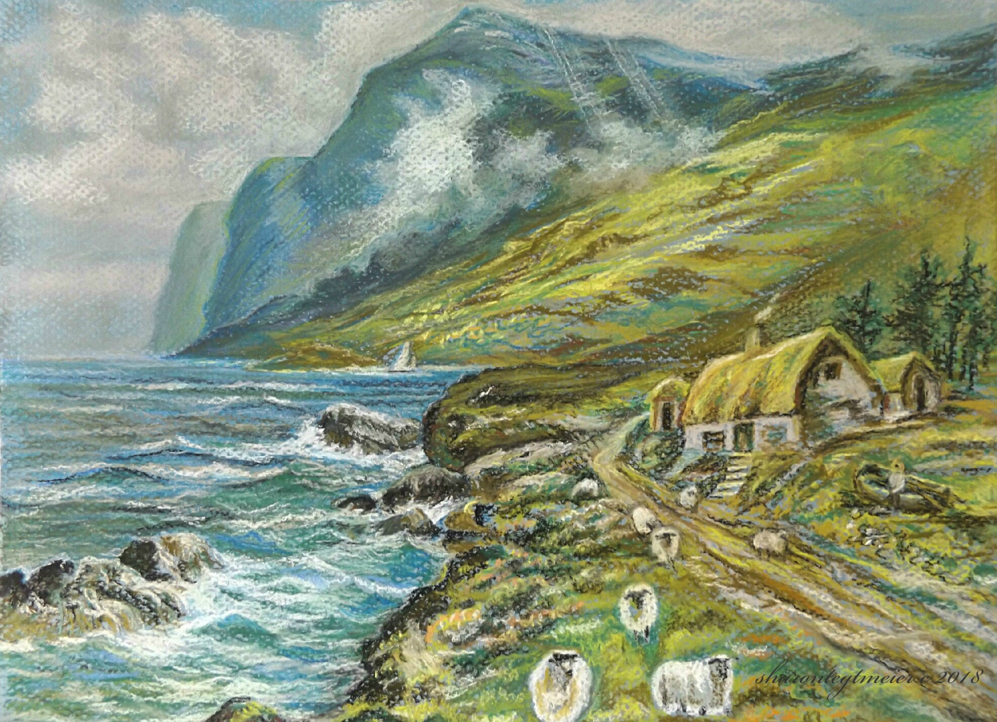 Scottish Inverness Print Art Print From Soft Pastel Drawing | Etsy