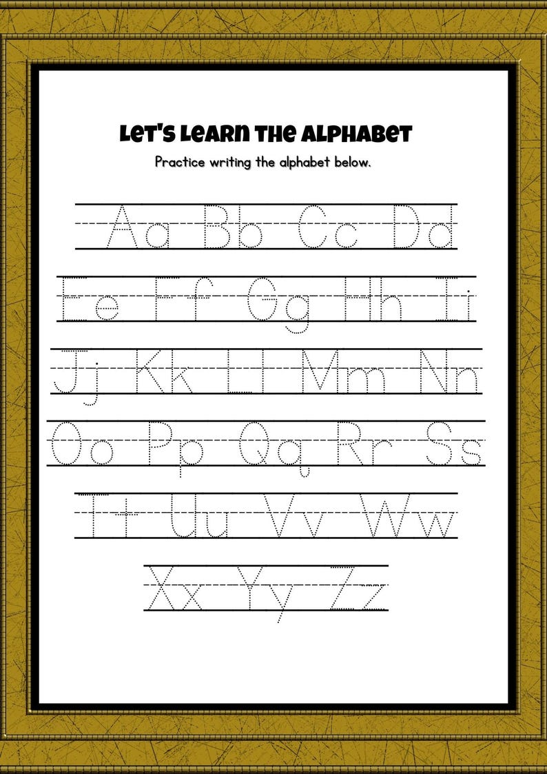 Preschool: English Alphabets Tracing - Etsy