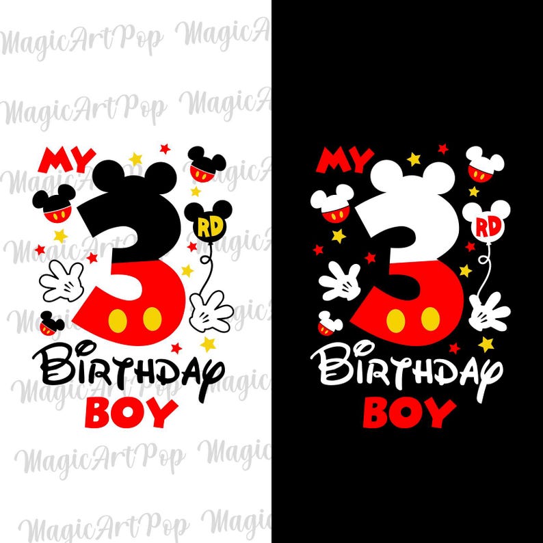 My Third Birthday Svg Png, Birthday Family Boy Svg Png, Mouse My 3rd ...