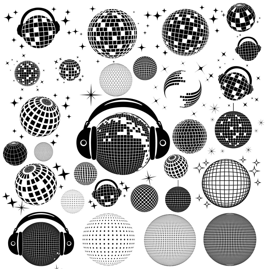 Disco Ball Svg Png Bunble, Mirror Ball Svg, Discoball 70 Png for Cricut ...