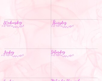 Pink and Beige Floral Weekly Planner PDF PNG Digital Download - Etsy