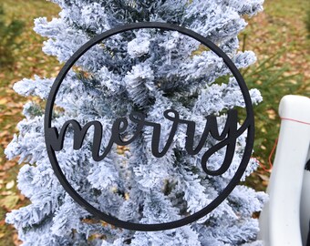 Round christmas sign | Etsy