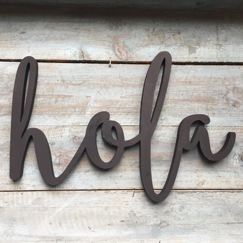 Hello Script Wood Sign wood Sign Art Wooden Hello Hello | Etsy