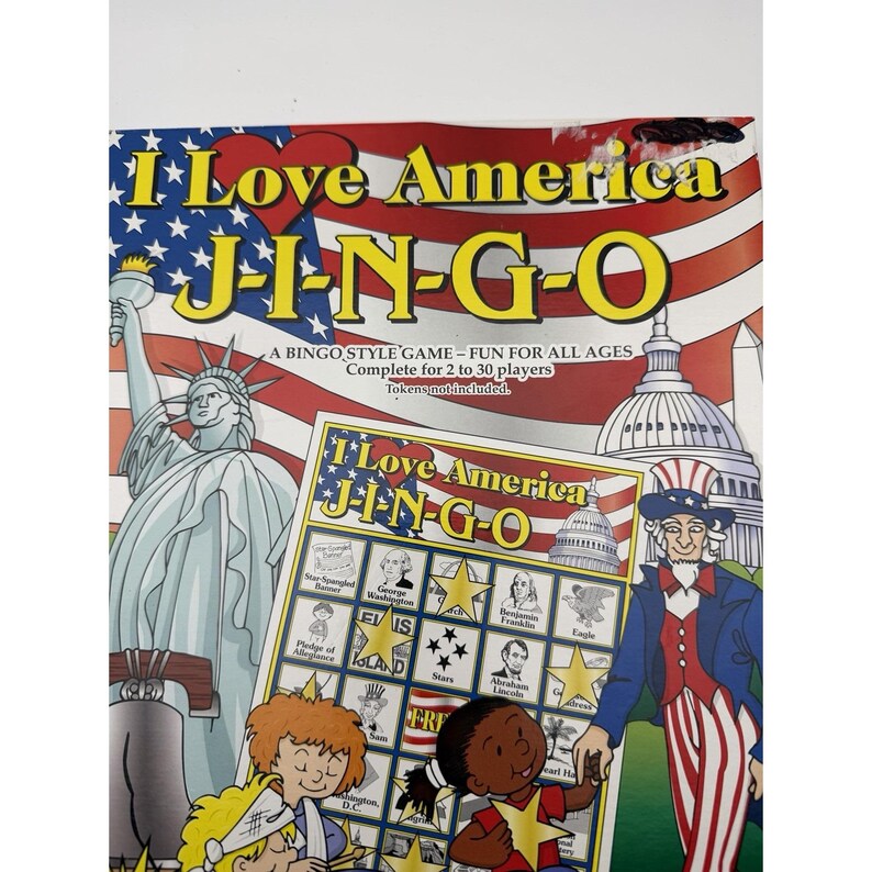 Jingo I Love America Bingo Game Classroom Education History School Fun ...