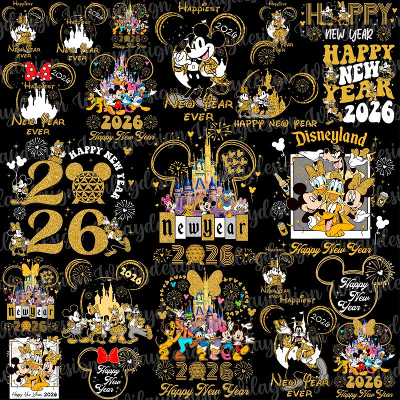Mickey New Year 2026 Png - Etsy UK