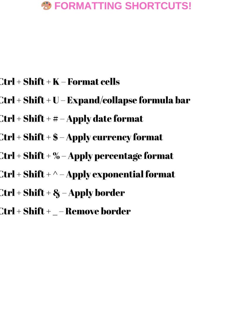 Excel Shortcut Cheat Sheet – Printable Keyboard Shortcuts PDF for ...