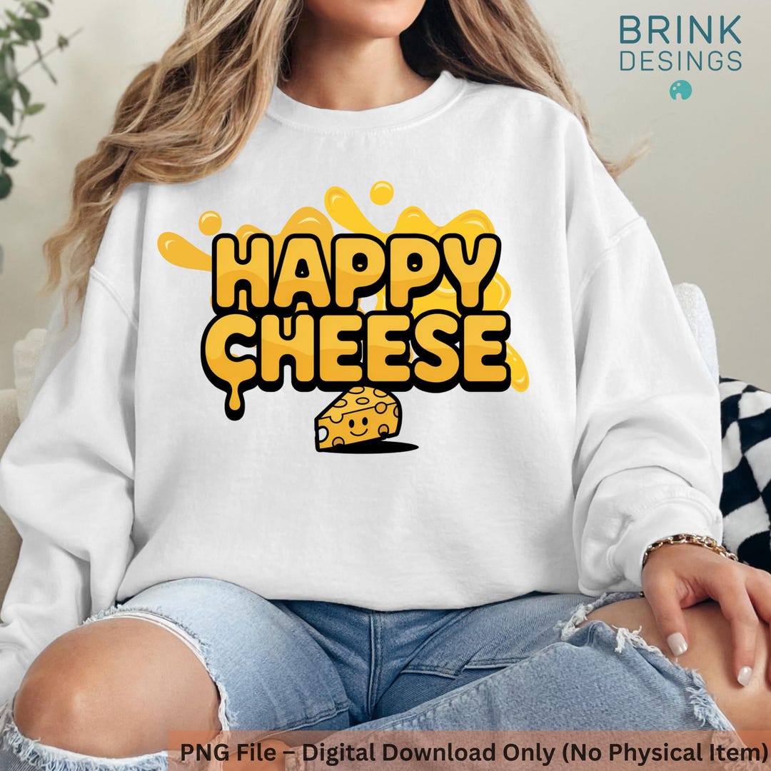 Happy Cheese PNG | Cute Cheese Clipart | Kawaii Sublimation Design ...