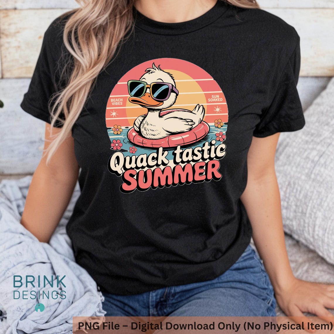 Funny Duck Summer Design I Funny Duck Shirt PNG I Retro Summer Duck ...