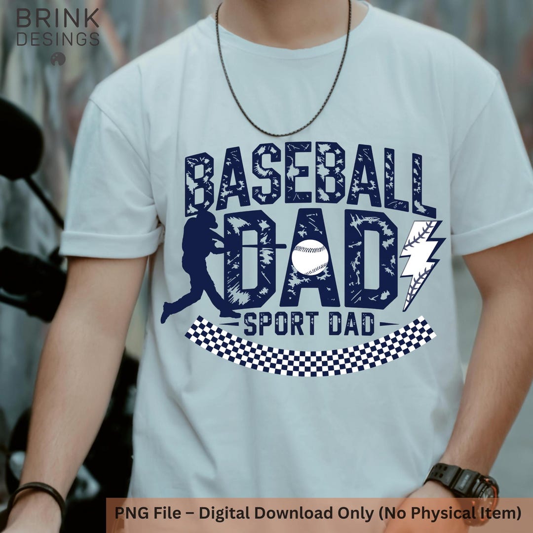 Retro Baseball Dad PNG | Vintage Baseball Dad Sublimation Design ...