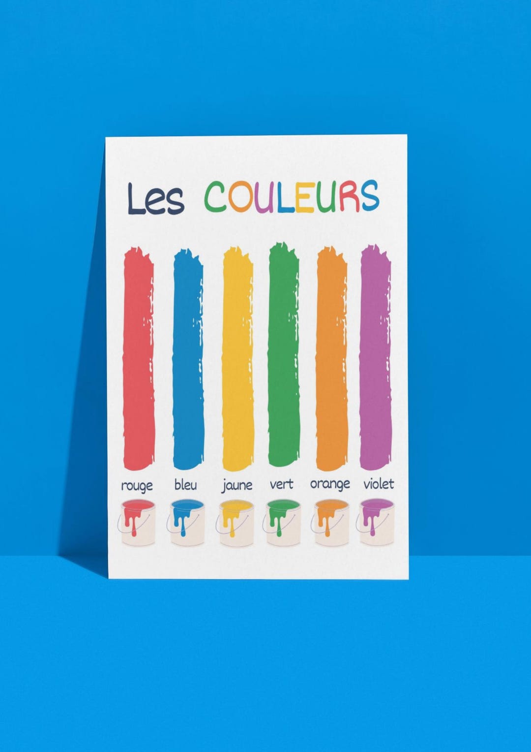 French Colors Poster for Kids - Les Couleurs Printable - Educational ...