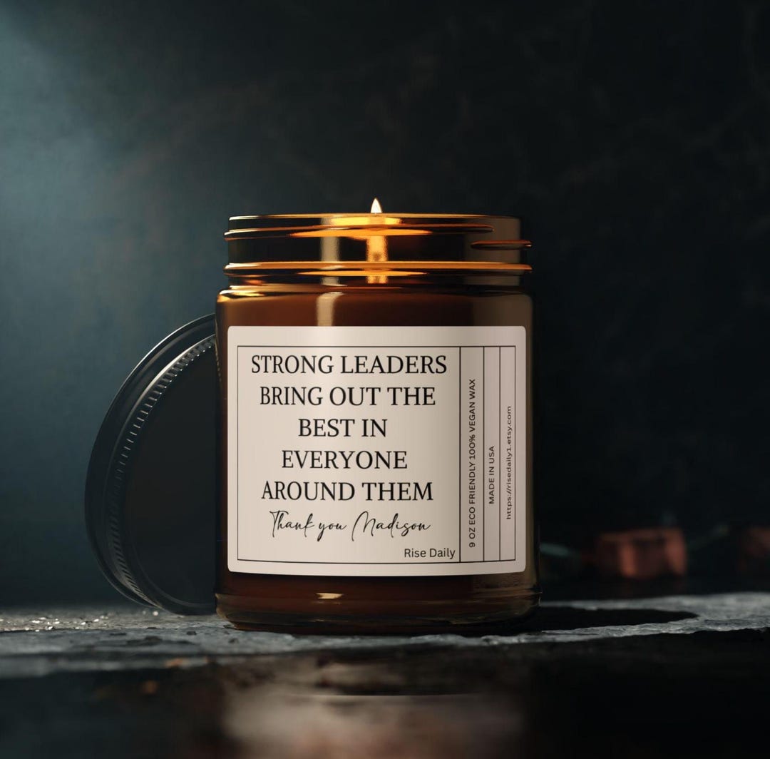 Strong Leaders Thank You Personalize Soy Candle, Leader Appreciation ...