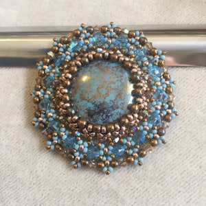 PATTERN Tutorial Hubble Bezel Seed Beads Stitch Pendant or Focal - Etsy