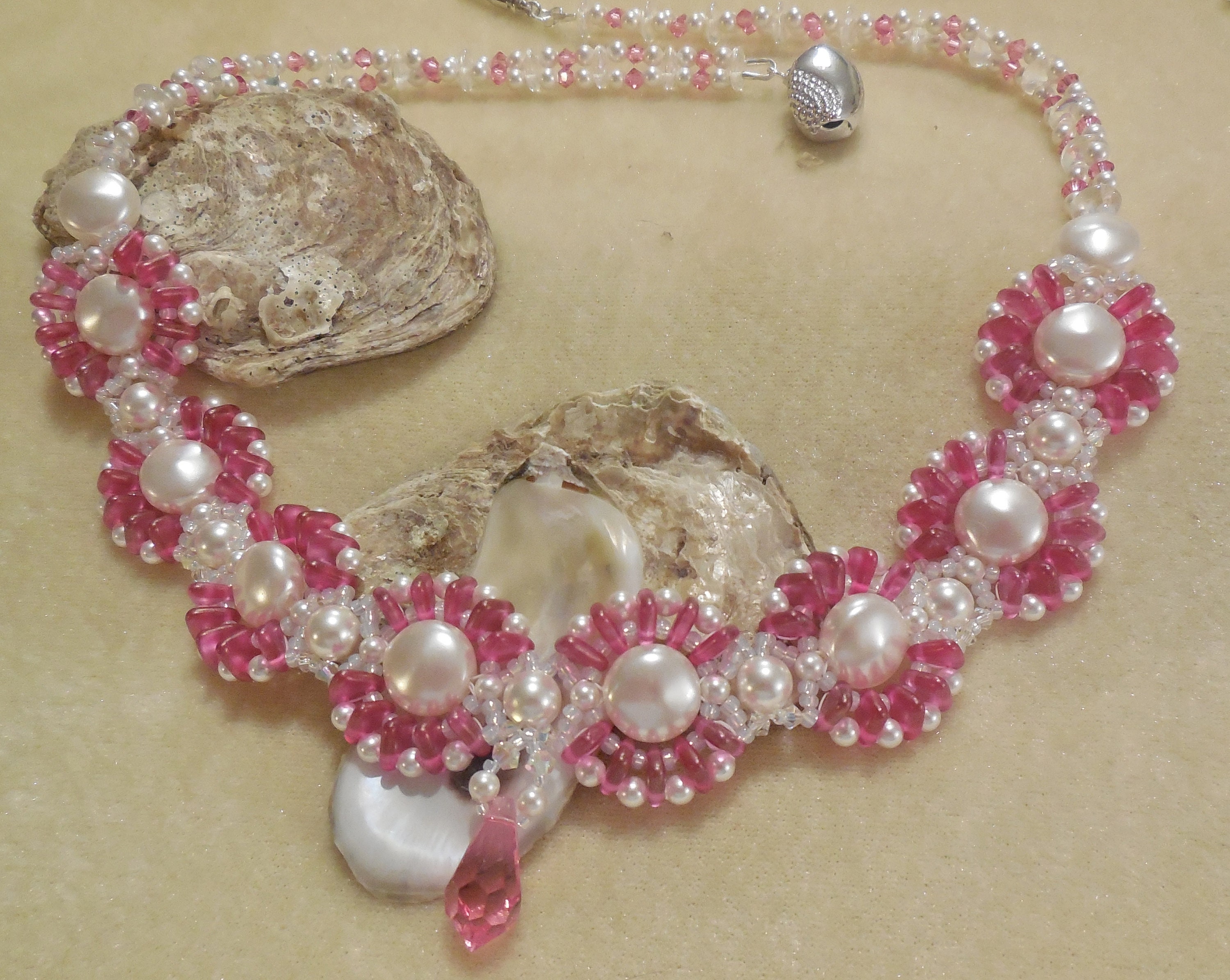 PATTERN Spring Loaded Set Necklace Bracelet Earring 2 Hole Czechmate ...
