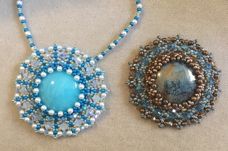 PATTERN Tutorial Hubble Bezel Seed Beads stitch Pendant or | Etsy