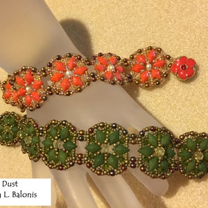 PATTERN Diamond Dust Bracelet Tutorial Flower Diamond Duo Beads - Etsy