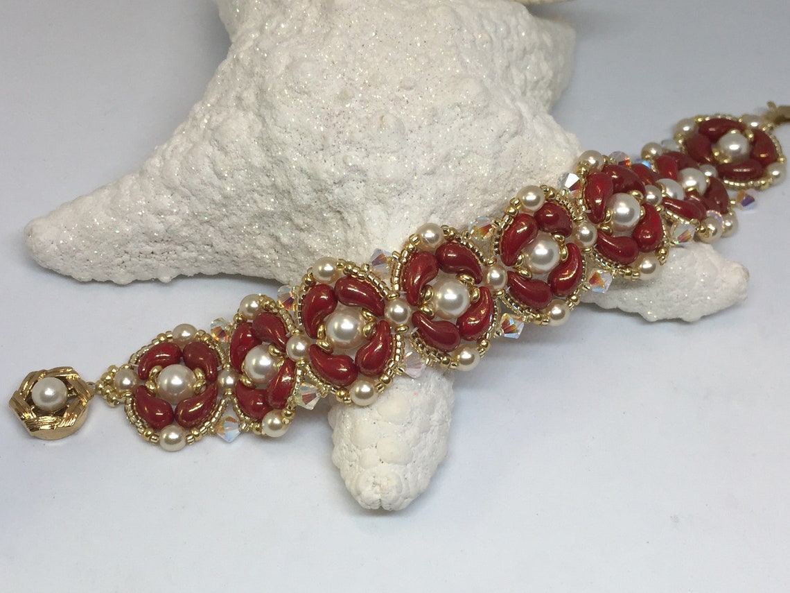 PATTERN Tutorial Arabella Bracelet Zoliduo or Paisley Duo Seed Beads ...