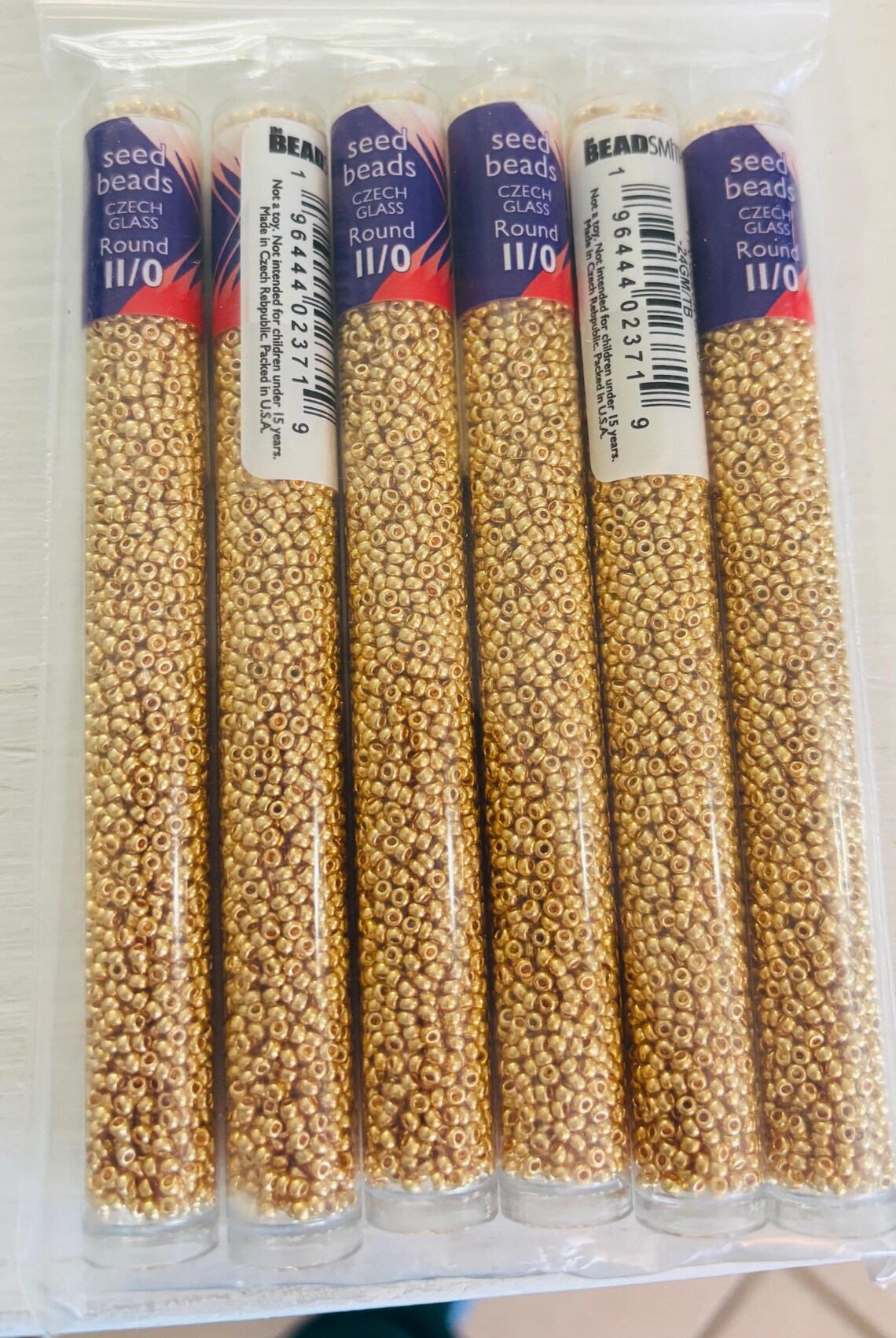 Seed Bead 11/0 Czech Gold Metallic Tube 24 Grams - Etsy