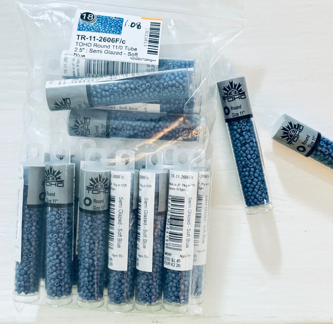 Seed Bead 8.9 Gram Tube 11/0 Toho Semi Glazed Soft Blue 2606F - Etsy