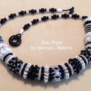 Tutorial Beading Pattern for Zulu Rope Bead Embroidery Necklace - Etsy