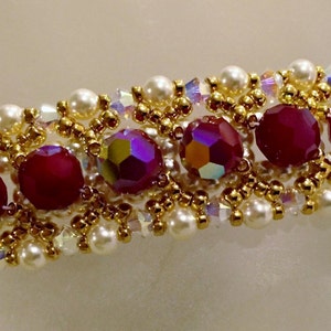 PATTERN Tutorial the Countess Bracelet Pearls Bi-cone Crystals - Etsy