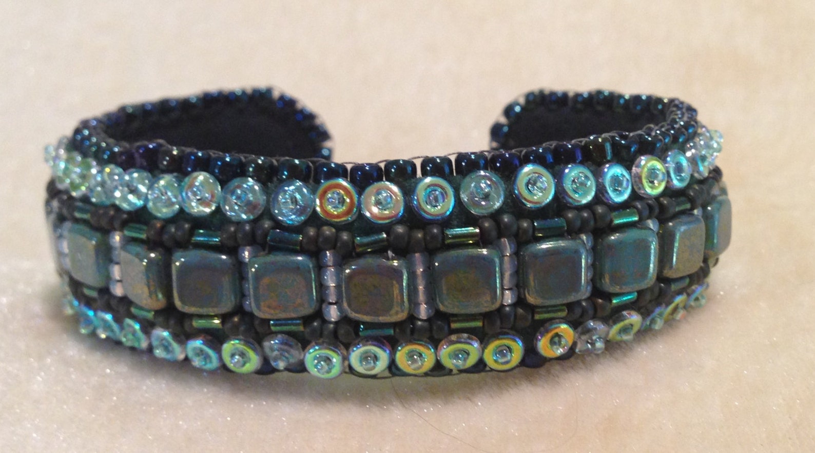 PATTERN Tutorial Bead Embroidery Cuff Bracelet for Czechmate - Etsy