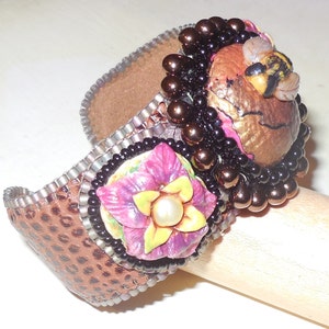 PATTERN Tutorial Bead Embroidery Cuff Bracelet for Cabochon - Etsy