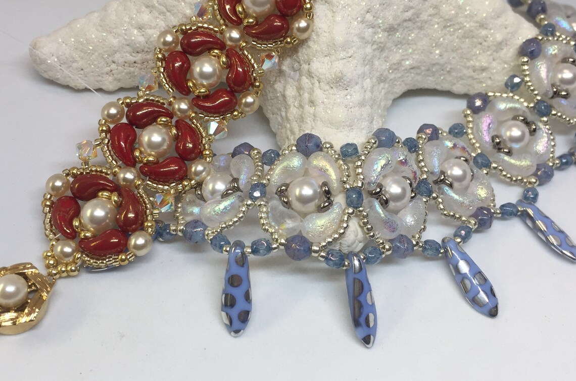 PATTERN Tutorial Arabella Bracelet Zoliduo or Paisley Duo Seed Beads ...