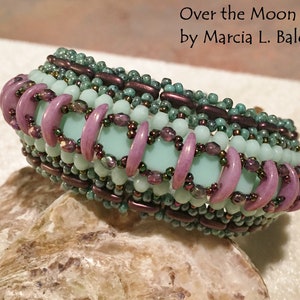 PATTERN Tutorial Over the Moon Bracelet Seed Beads Fire Polish ...