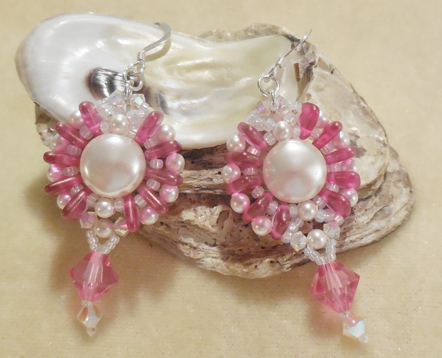 PATTERN Spring Loaded Set Necklace Bracelet Earring 2 Hole Czechmate ...