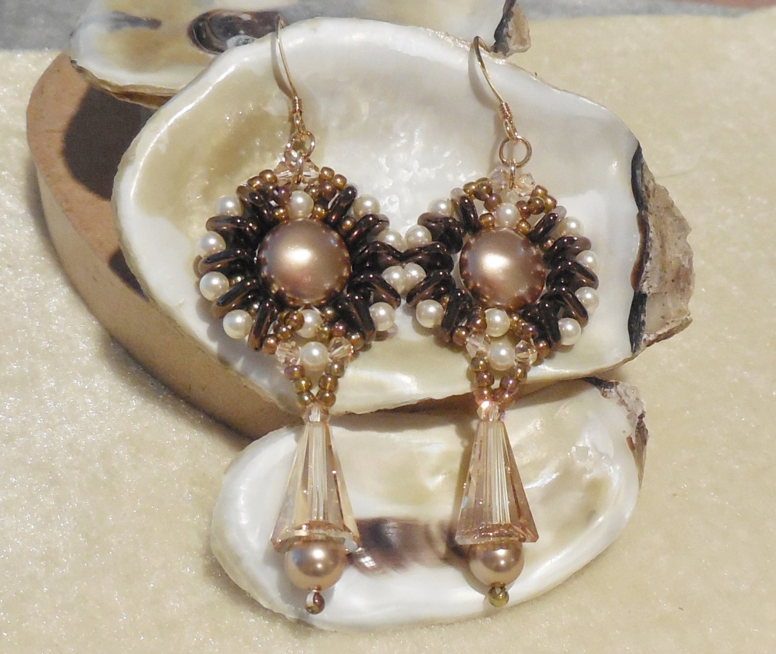 PATTERN Spring Loaded Earrings 2 Hole Czechmate Triangle Beads | Etsy