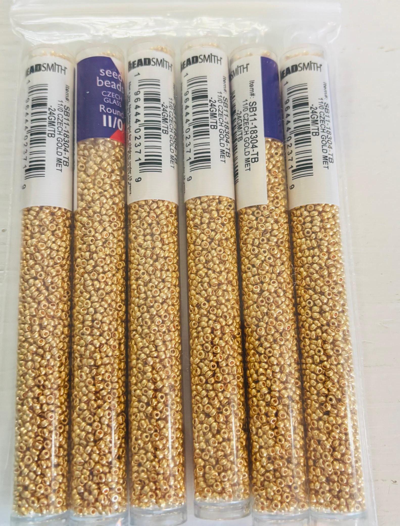 Seed Bead 11/0 Czech Gold Metallic Tube 24 Grams - Etsy