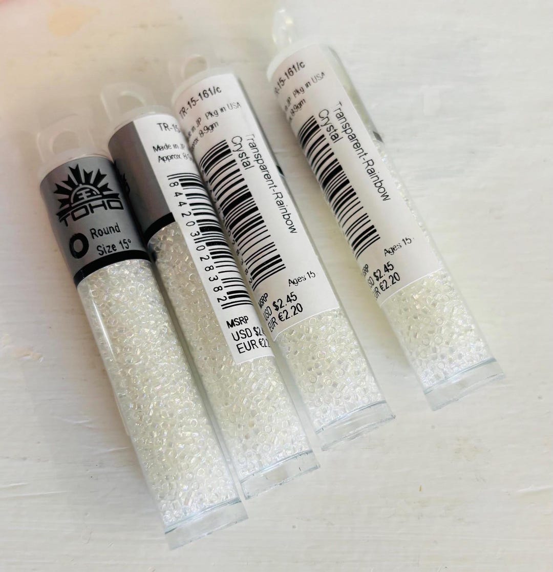 Seed Bead Tubes 15/0 Toho Transparent Rainbow Crystal 161 - Etsy