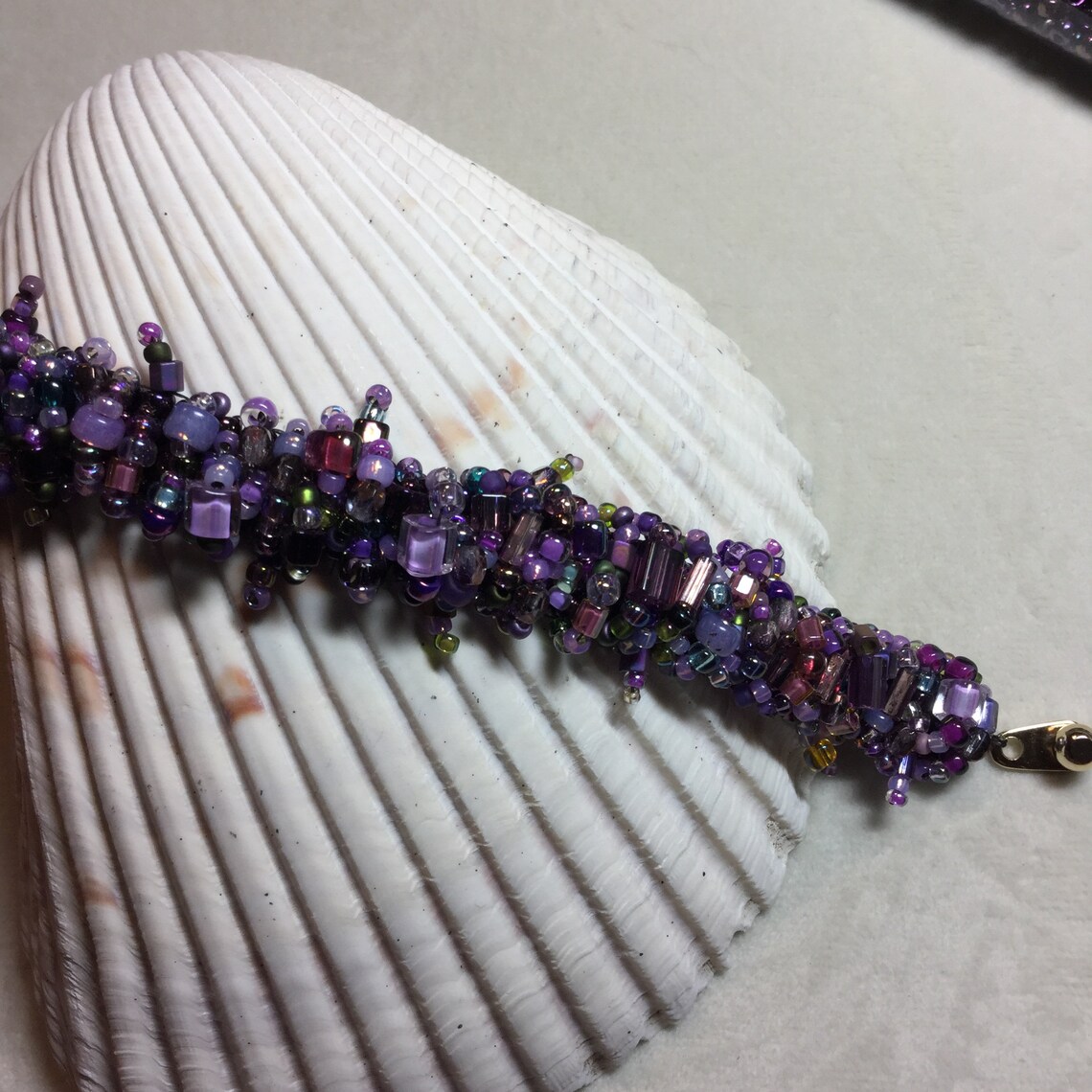 Peyote or Square Stitch Pattern Tutorial Embellished Bracelet Bead Soup ...