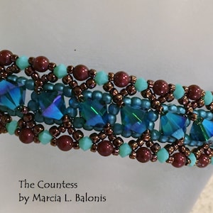PATTERN Tutorial the Countess Bracelet Pearls Bi-cone Crystals - Etsy
