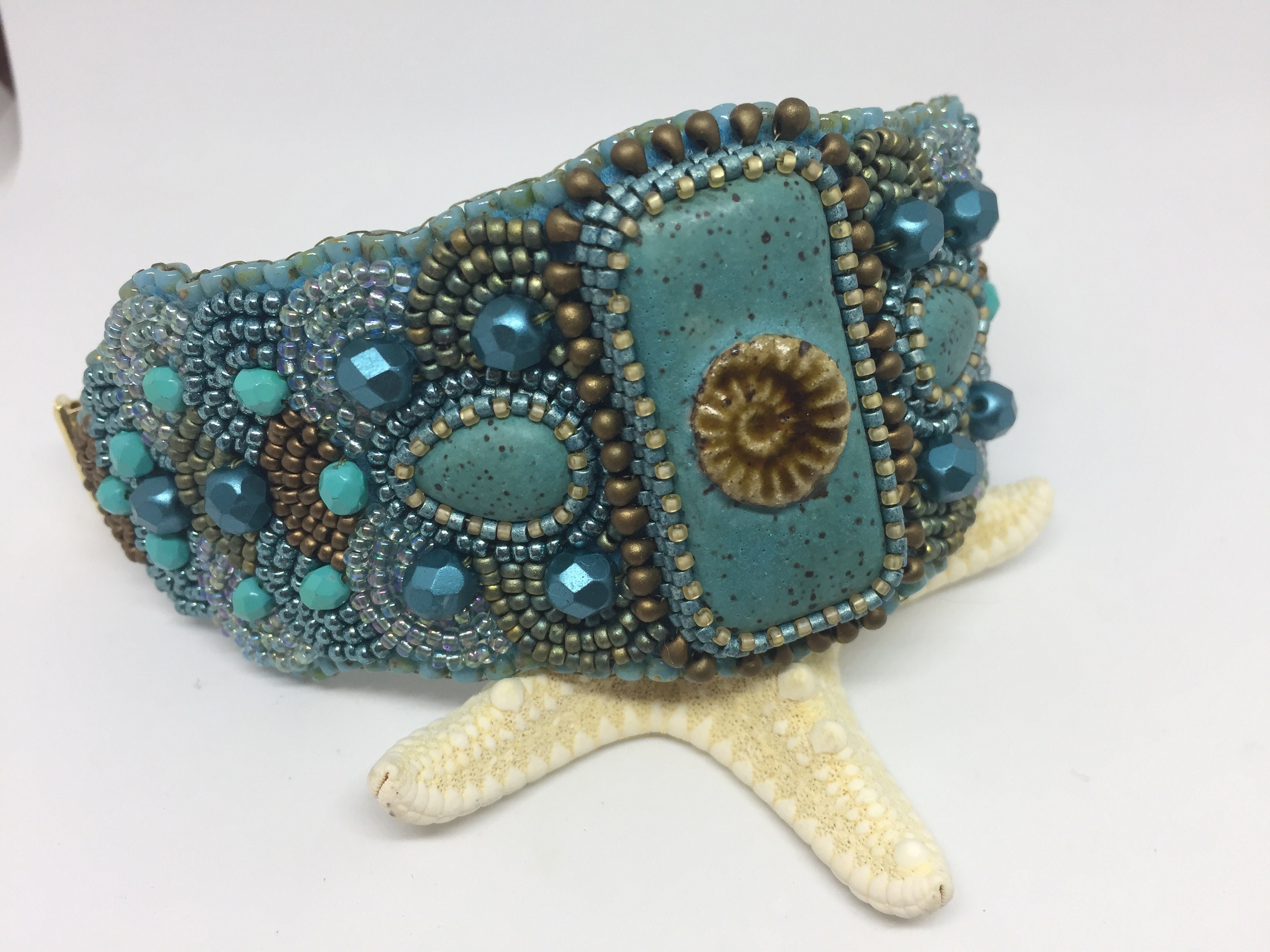 Pattern Tutorial Suburban Girl Bead Embroidery Cuff Bracelet - Etsy