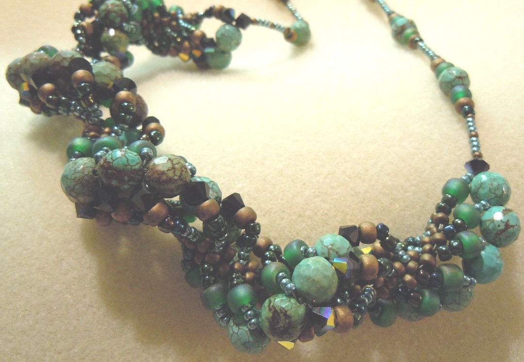 PATTERN the Chunky Spiral Necklace Right Angle Weave Gem of a Spiral - Etsy