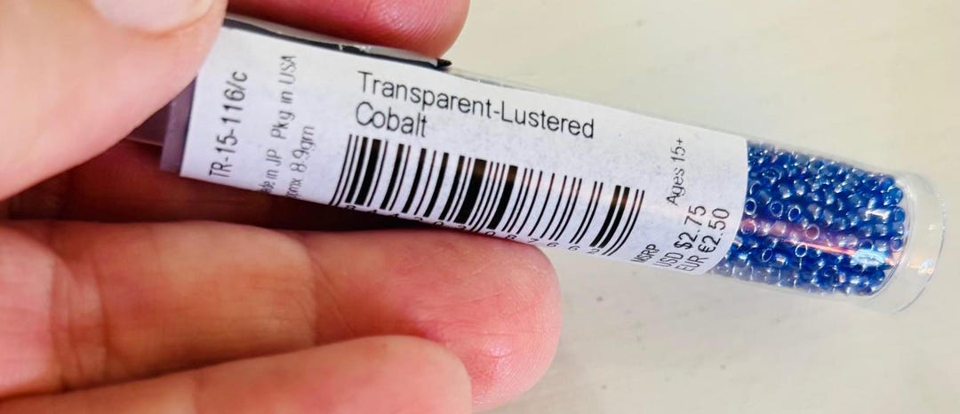 Seed Bead Tubes 15/0 Toho Transparent Lustered Cobalt Blue 116 - Etsy