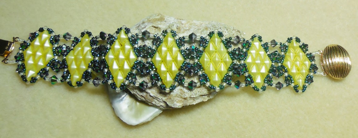 PATTERN Diamond Game Bracelet Tutorial Diamond Duo - Etsy