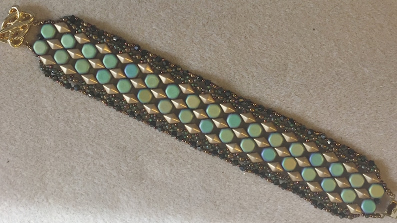 PATTERN Harlequin Bracelet Tutorial Diamond Duo or Gem Duo - Etsy